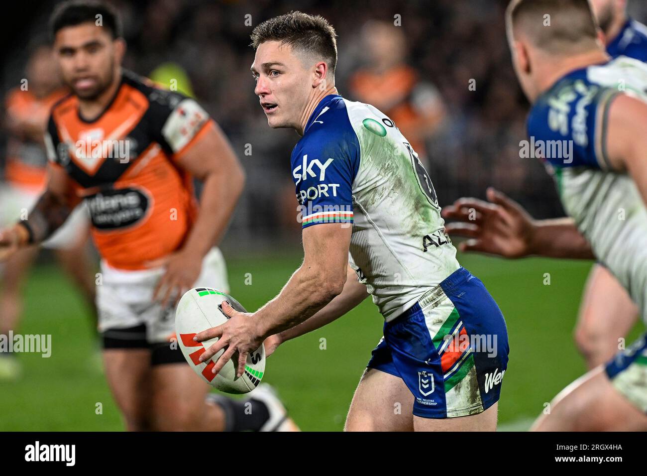 Hamilton, New Zealand. 12th Aug, 2023. Luke Metcalf of the Warriors ...
