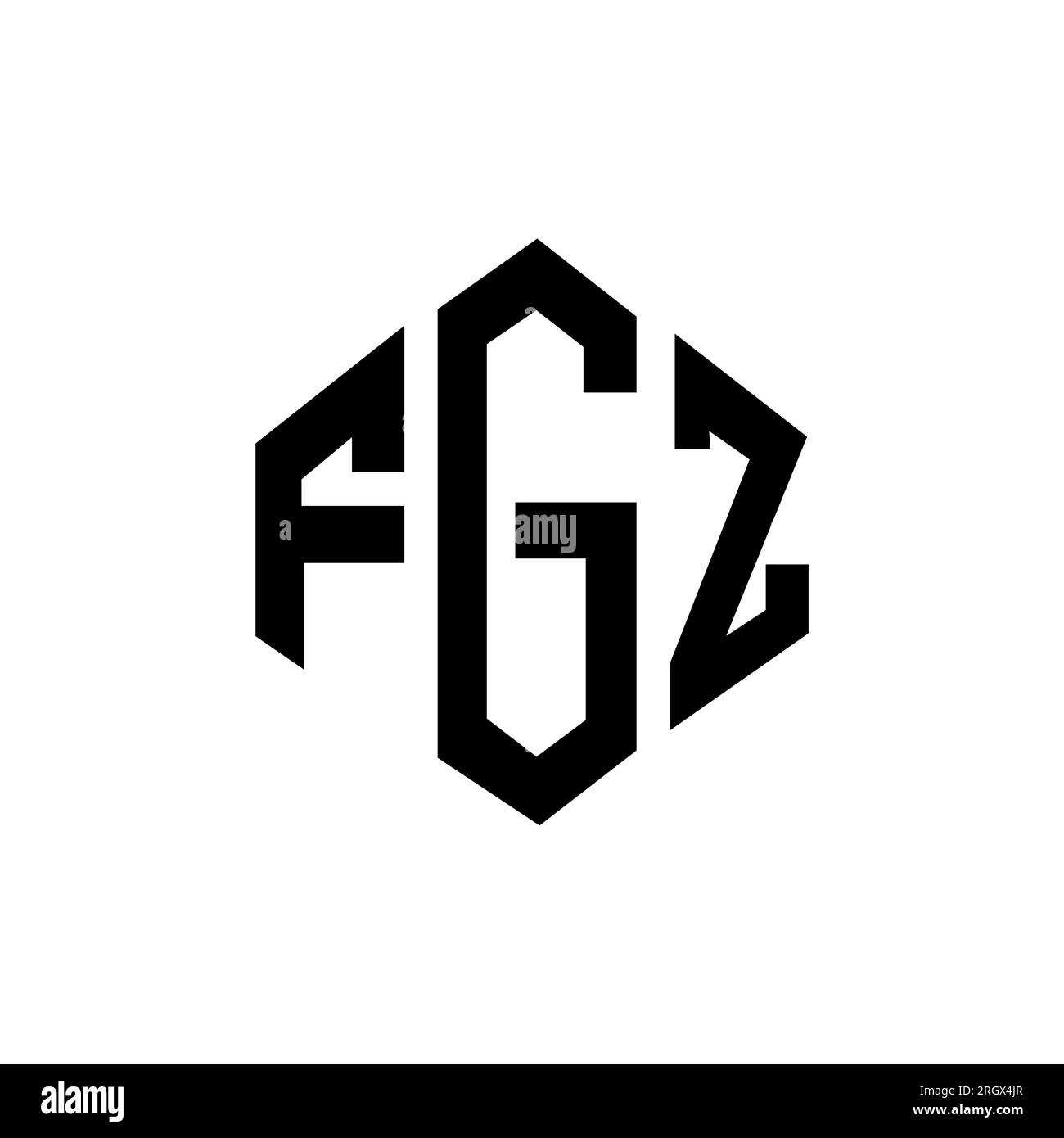 FGZ letter logo design with polygon shape. FGZ polygon and cube shape logo design. FGZ hexagon ...