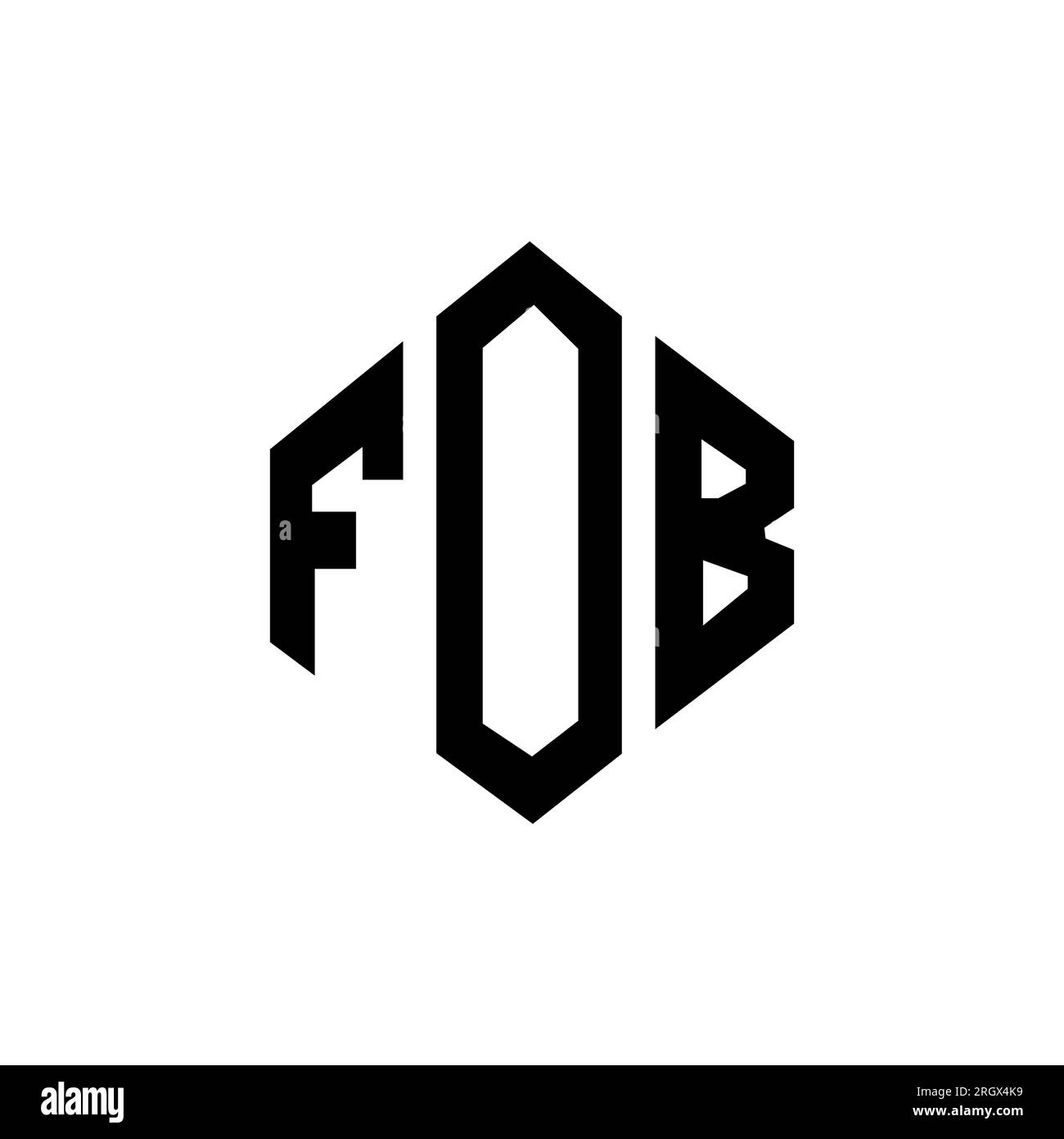 FOB letter logo design with polygon shape. FOB polygon and cube shape ...