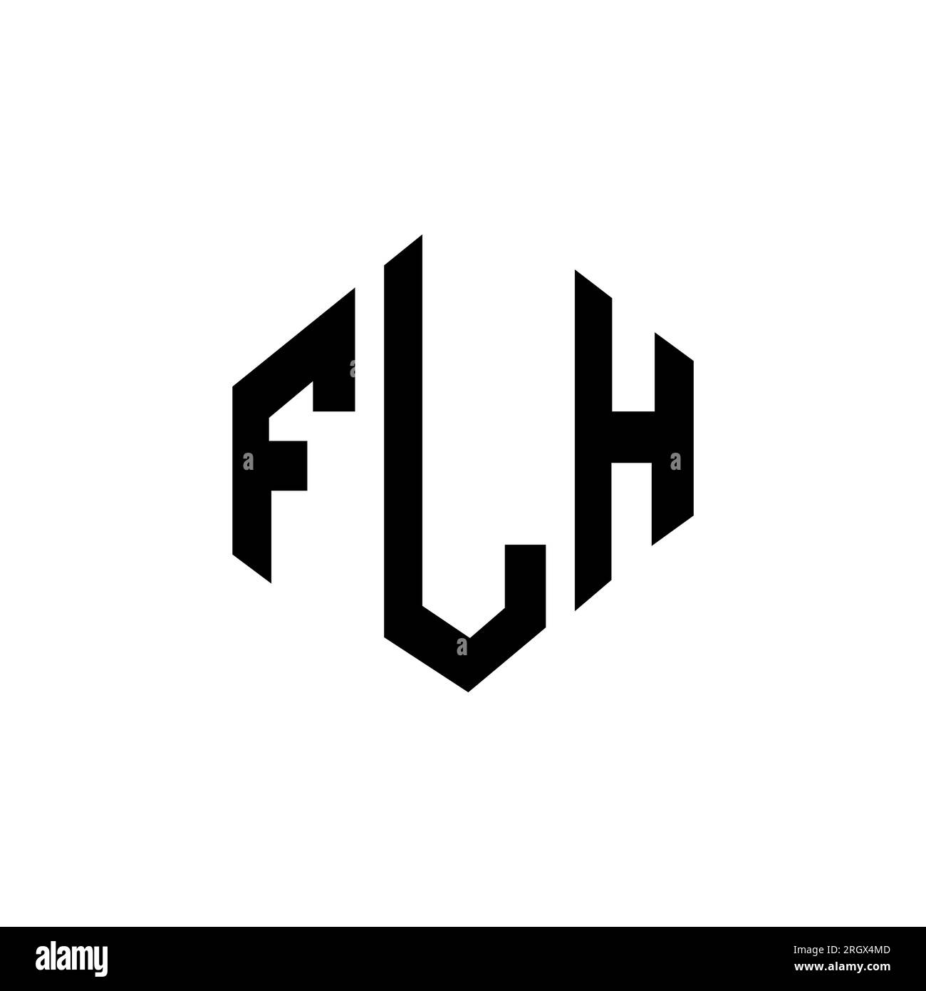 FLH letter logo design with polygon shape. FLH polygon and cube shape ...