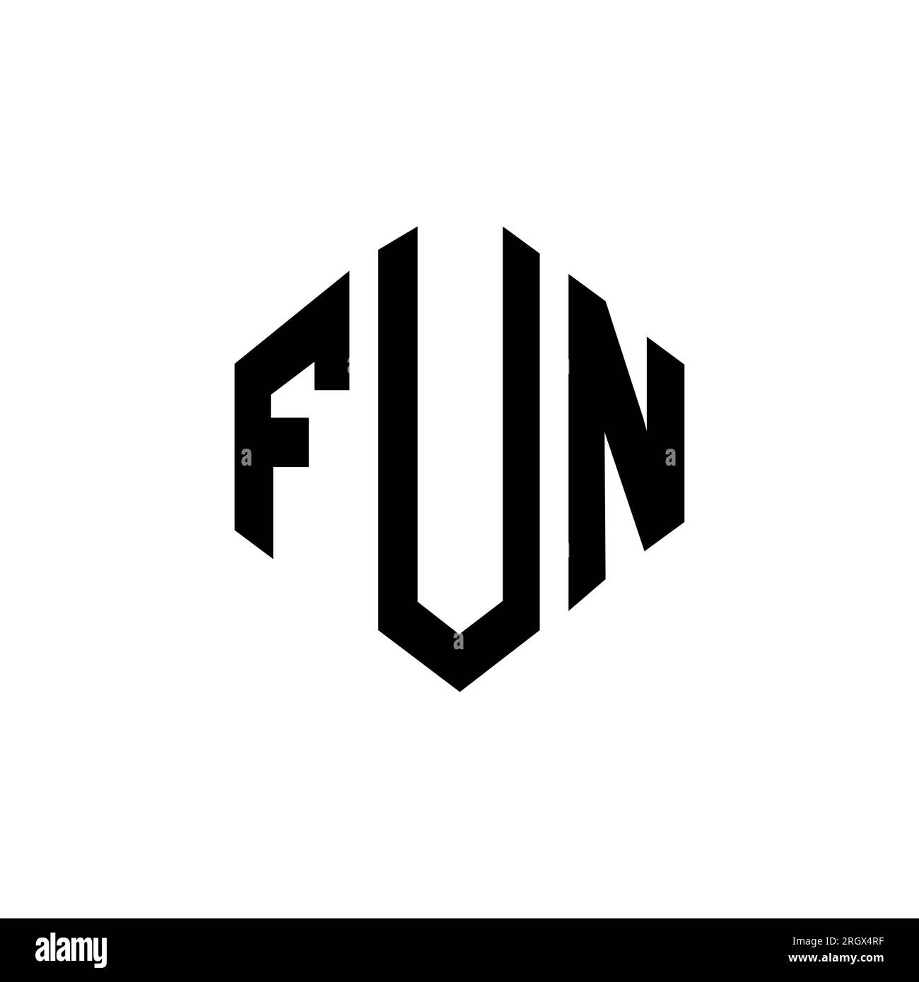 FUN letter logo design with polygon shape. FUN polygon and cube shape ...