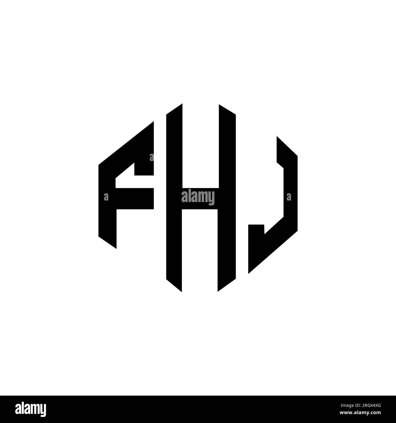 FHJ letter logo design with polygon shape. FHJ polygon and cube shape logo design. FHJ hexagon ...