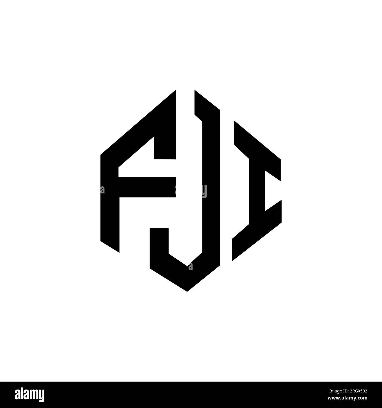 FJI letter logo design with polygon shape. FJI polygon and cube shape ...