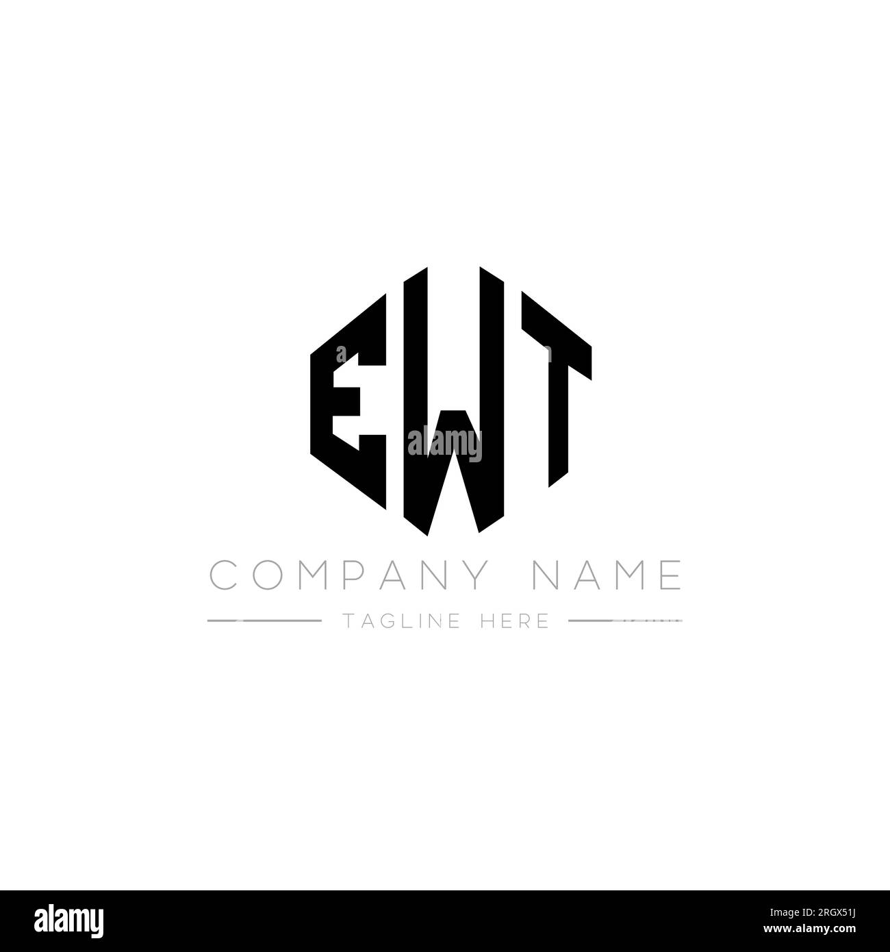 EWT letter logo design with polygon shape. EWT polygon and cube shape ...