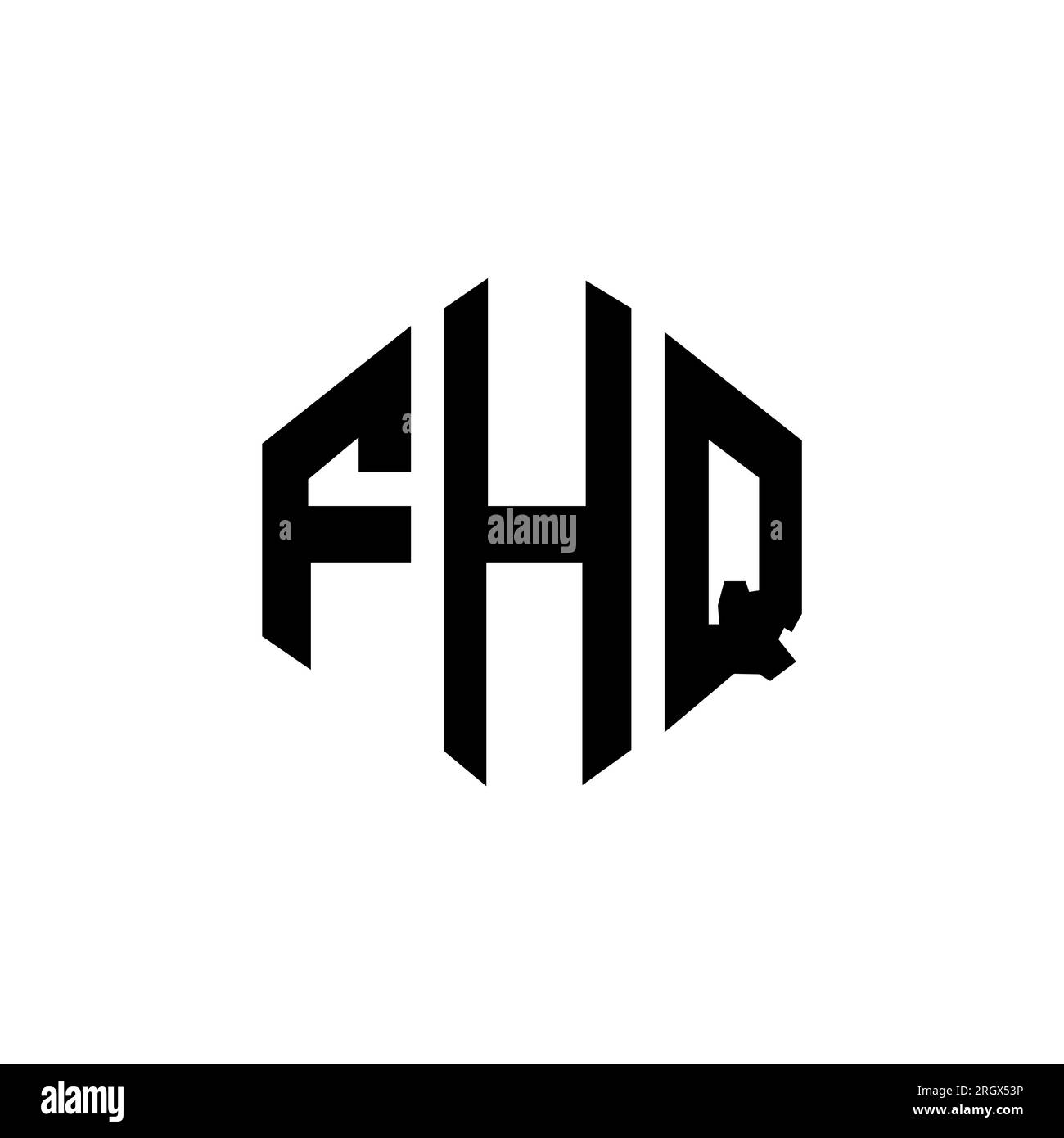 FHQ letter logo design with polygon shape. FHQ polygon and cube shape ...