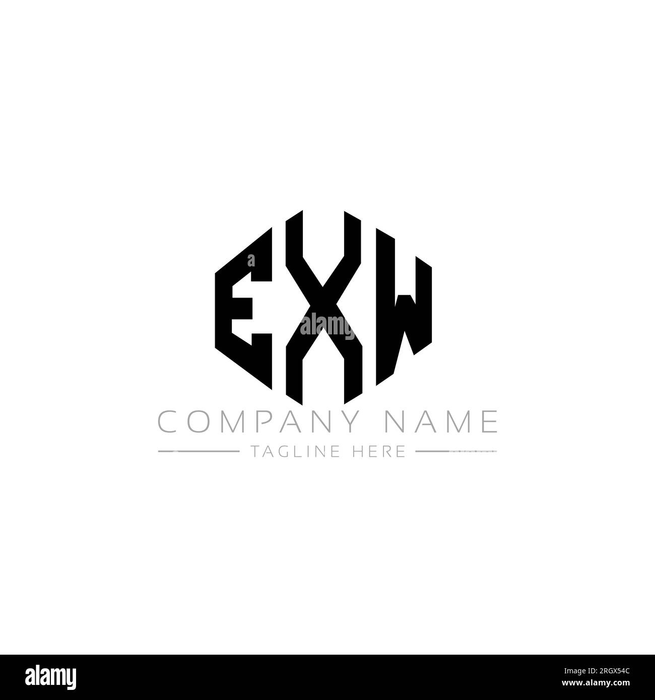 EXW letter logo design with polygon shape. EXW polygon and cube shape ...