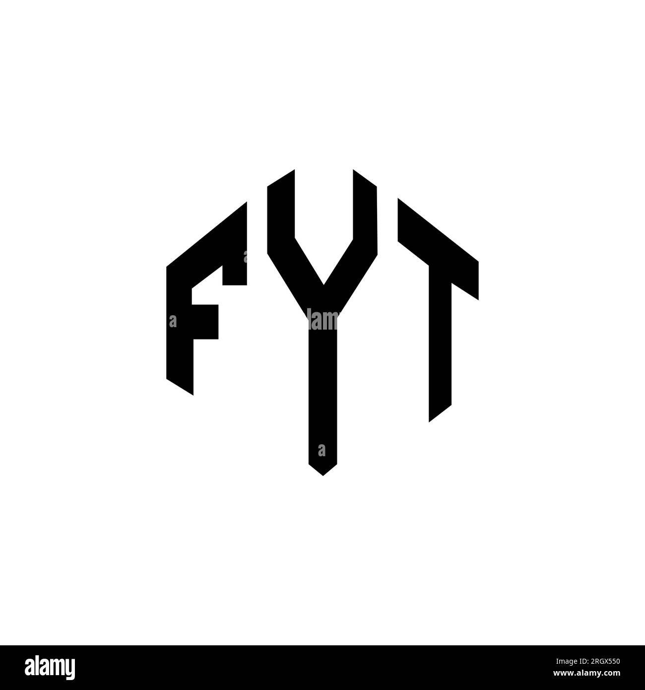 FYT letter logo design with polygon shape. FYT polygon and cube shape ...