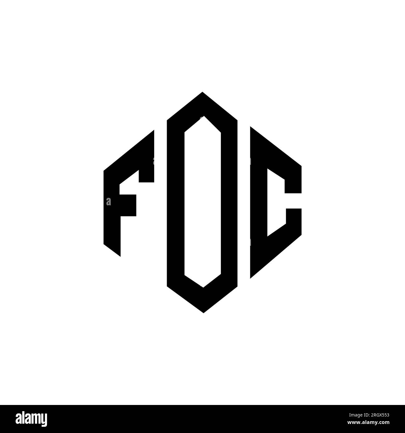 FOC letter logo design with polygon shape. FOC polygon and cube shape ...