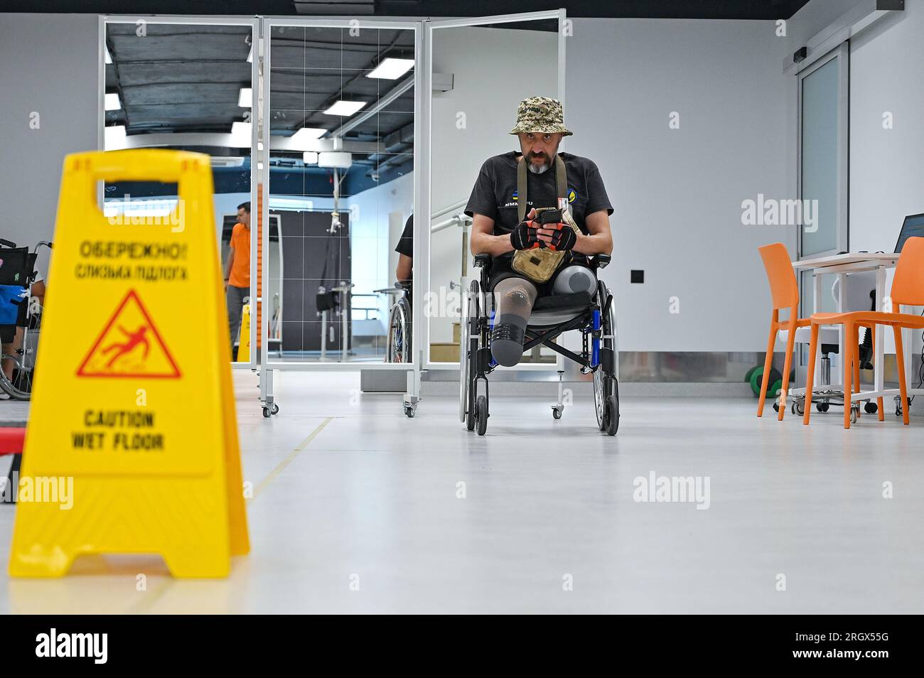 Non Exclusive: VYNNYKY, UKRAINE - AUGUST 9, 2023 - A patient in a ...