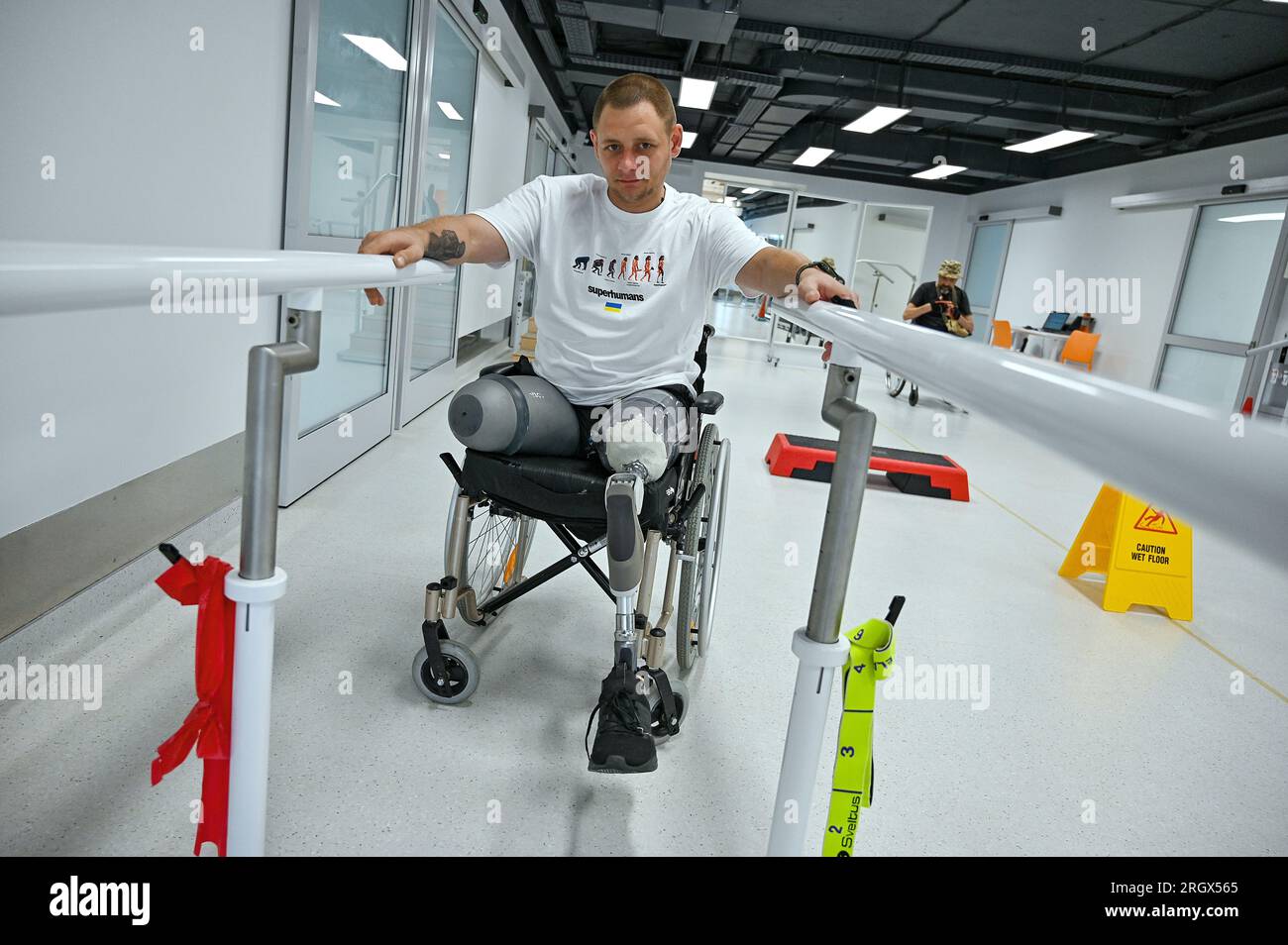 Non Exclusive: VYNNYKY, UKRAINE - AUGUST 9, 2023 - Patient Volodymyr ...