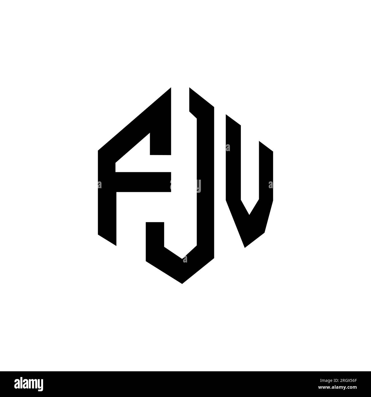 FJV letter logo design with polygon shape. FJV polygon and cube shape ...
