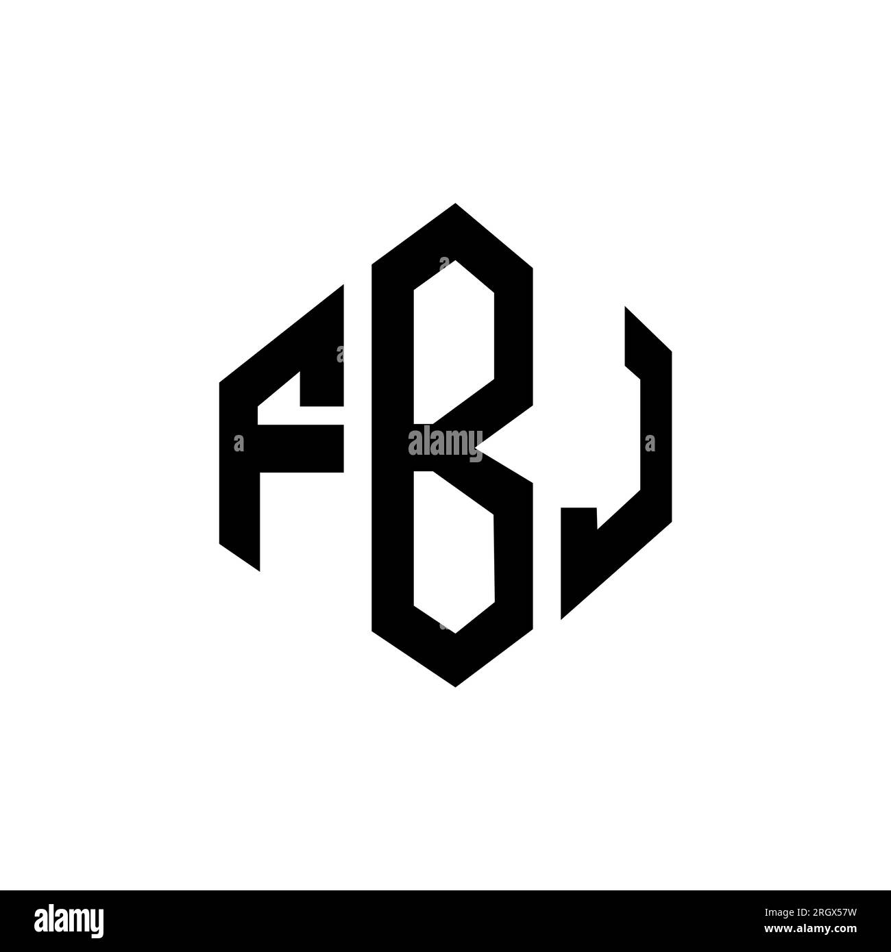 FBJ letter logo design with polygon shape. FBJ polygon and cube shape ...