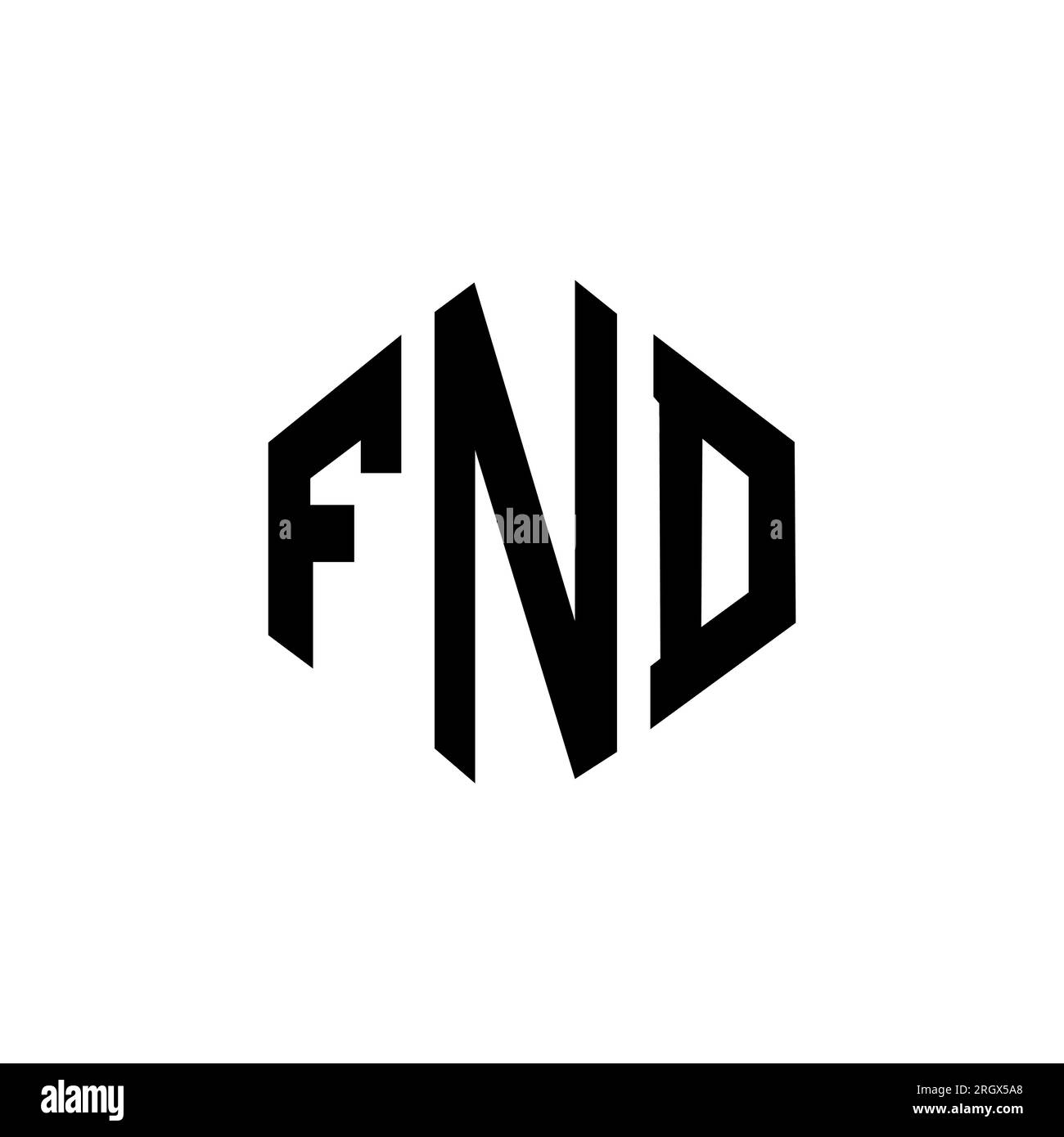 FND letter logo design with polygon shape. FND polygon and cube shape ...