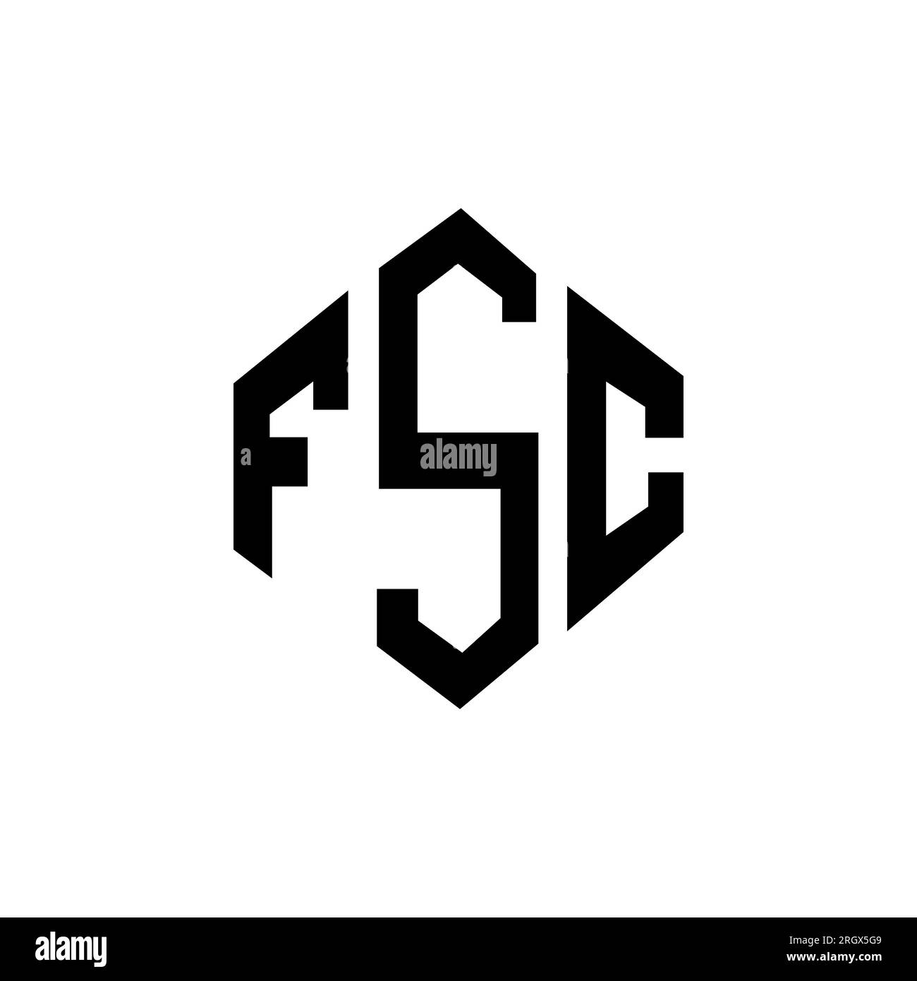 FSC letter logo design with polygon shape. FSC polygon and cube shape ...
