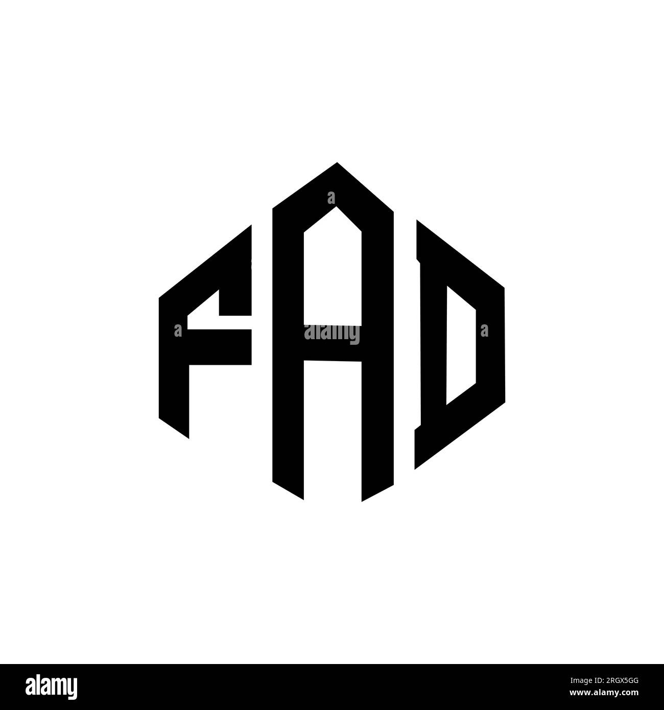 FAD letter logo design with polygon shape. FAD polygon and cube shape ...