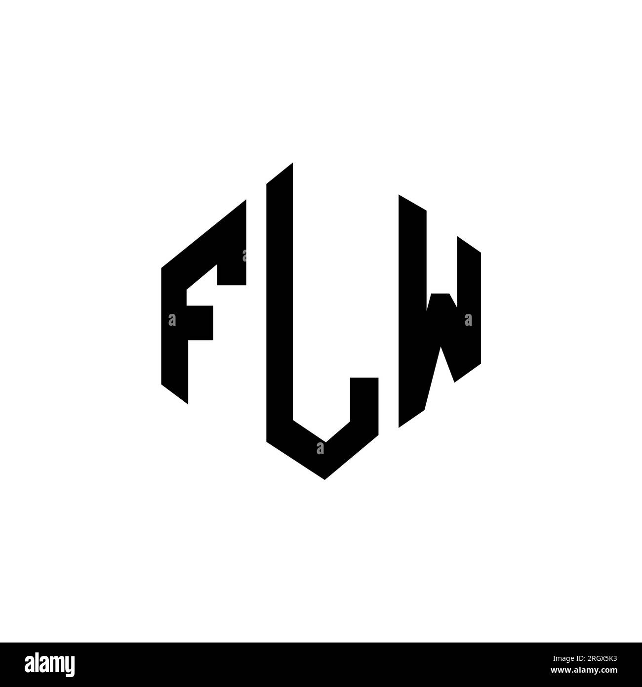 FLW letter logo design with polygon shape. FLW polygon and cube shape ...