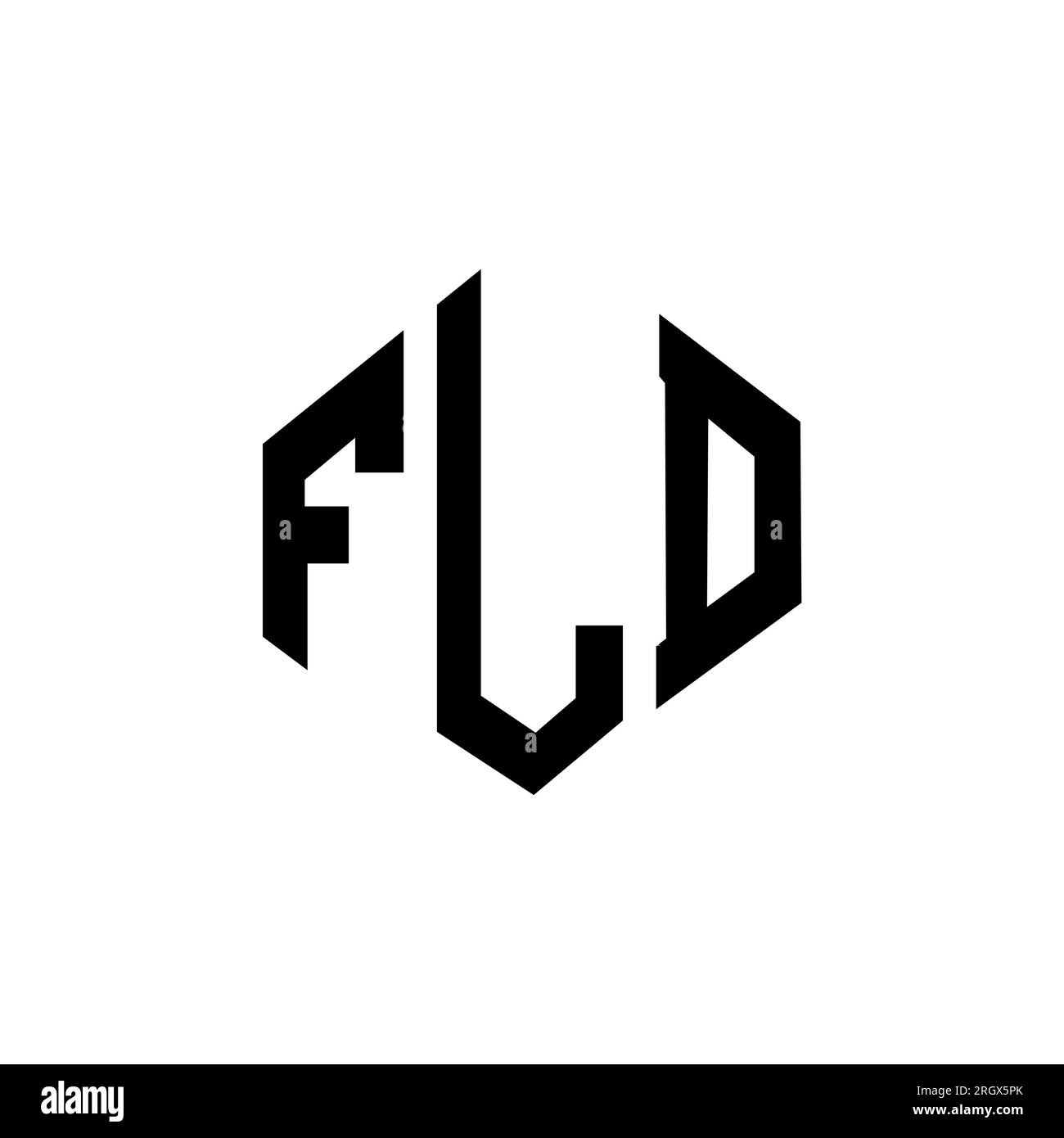 FLD letter logo design with polygon shape. FLD polygon and cube shape ...