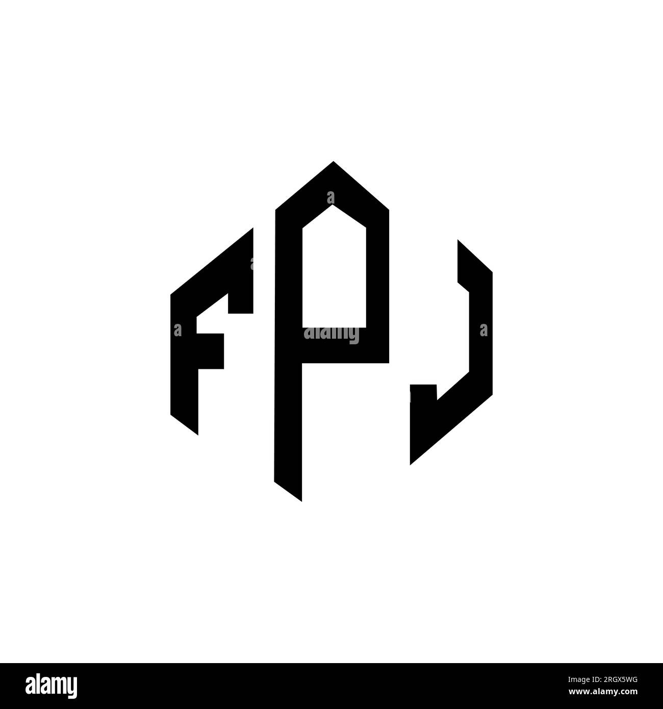 FPJ letter logo design with polygon shape. FPJ polygon and cube shape ...