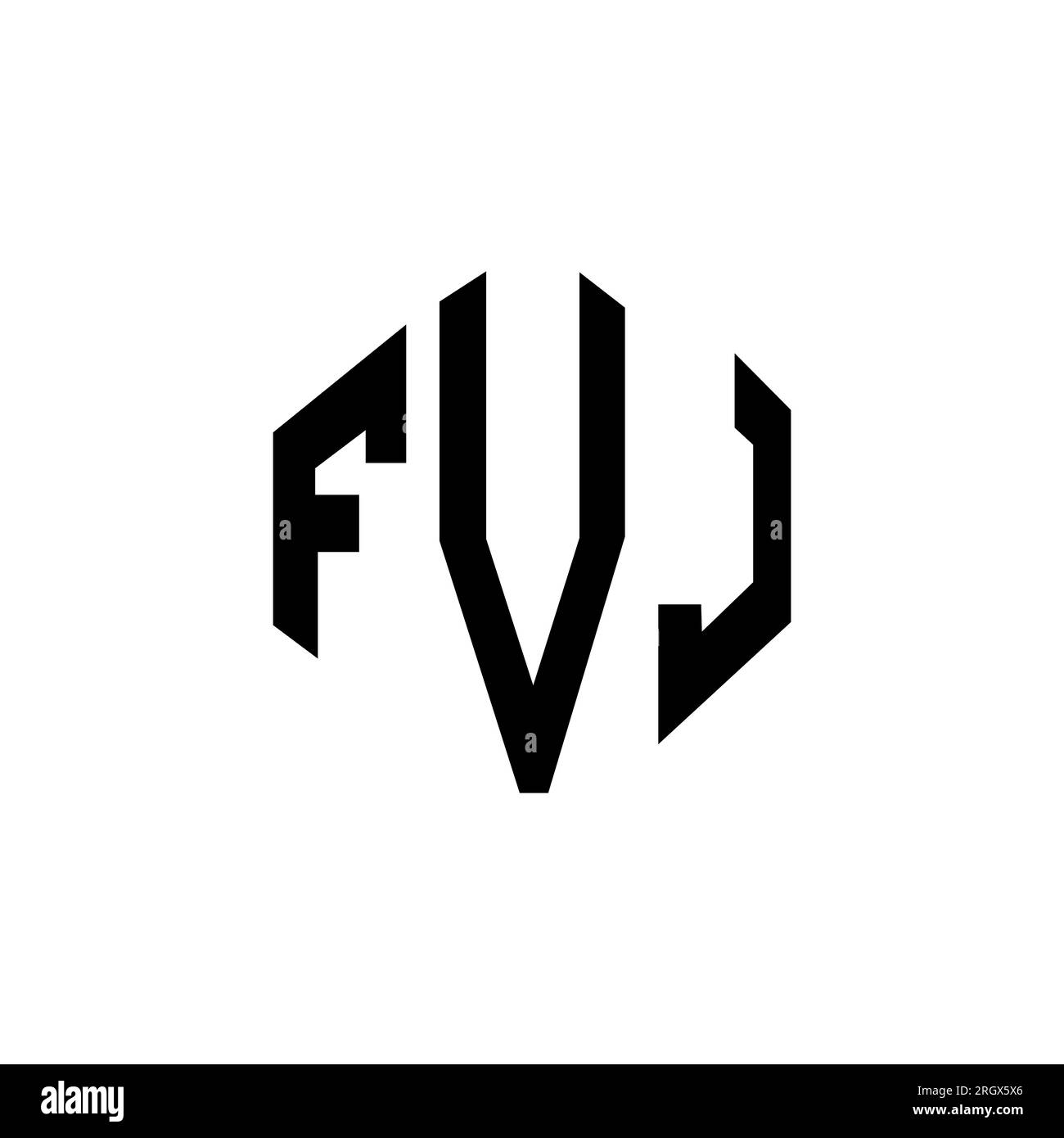 FVJ letter logo design with polygon shape. FVJ polygon and cube shape ...