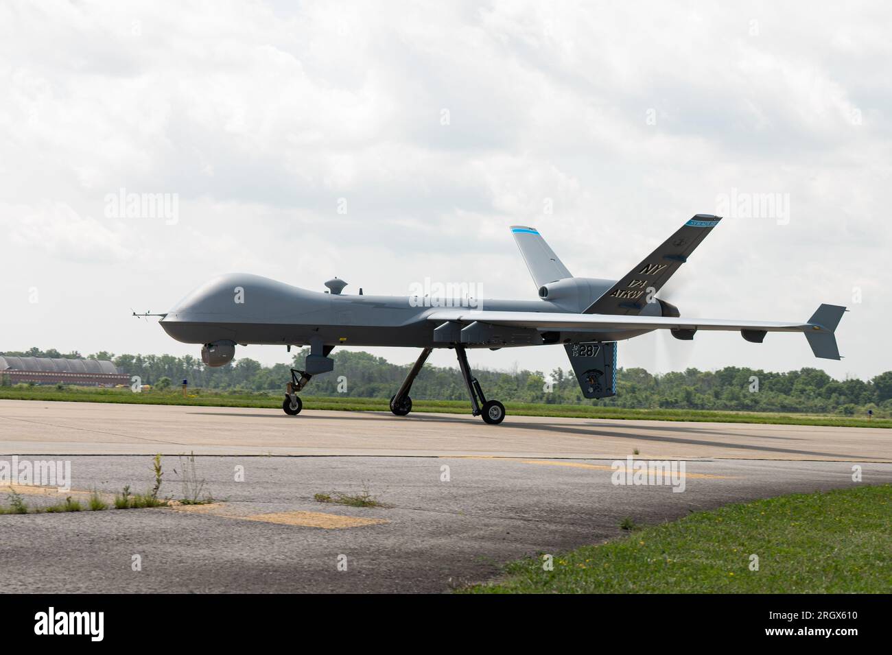MQ-9 Reaper following its arrival at Niagara Falls Air Reserve Station ...