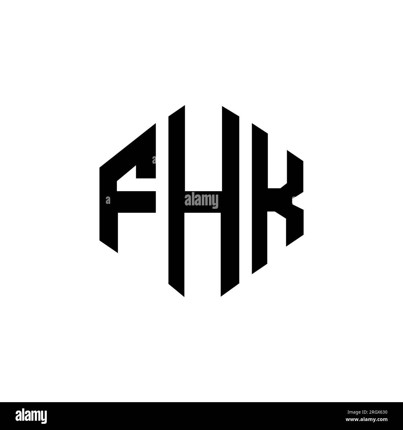 FHK letter logo design with polygon shape. FHK polygon and cube shape ...