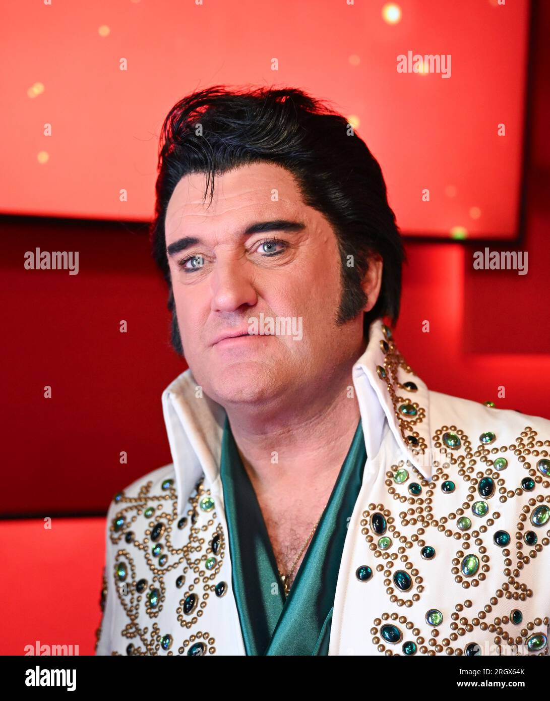 Berlin, Germany. 11th Aug, 2023. Elvis performer Grahame Patrick from ...