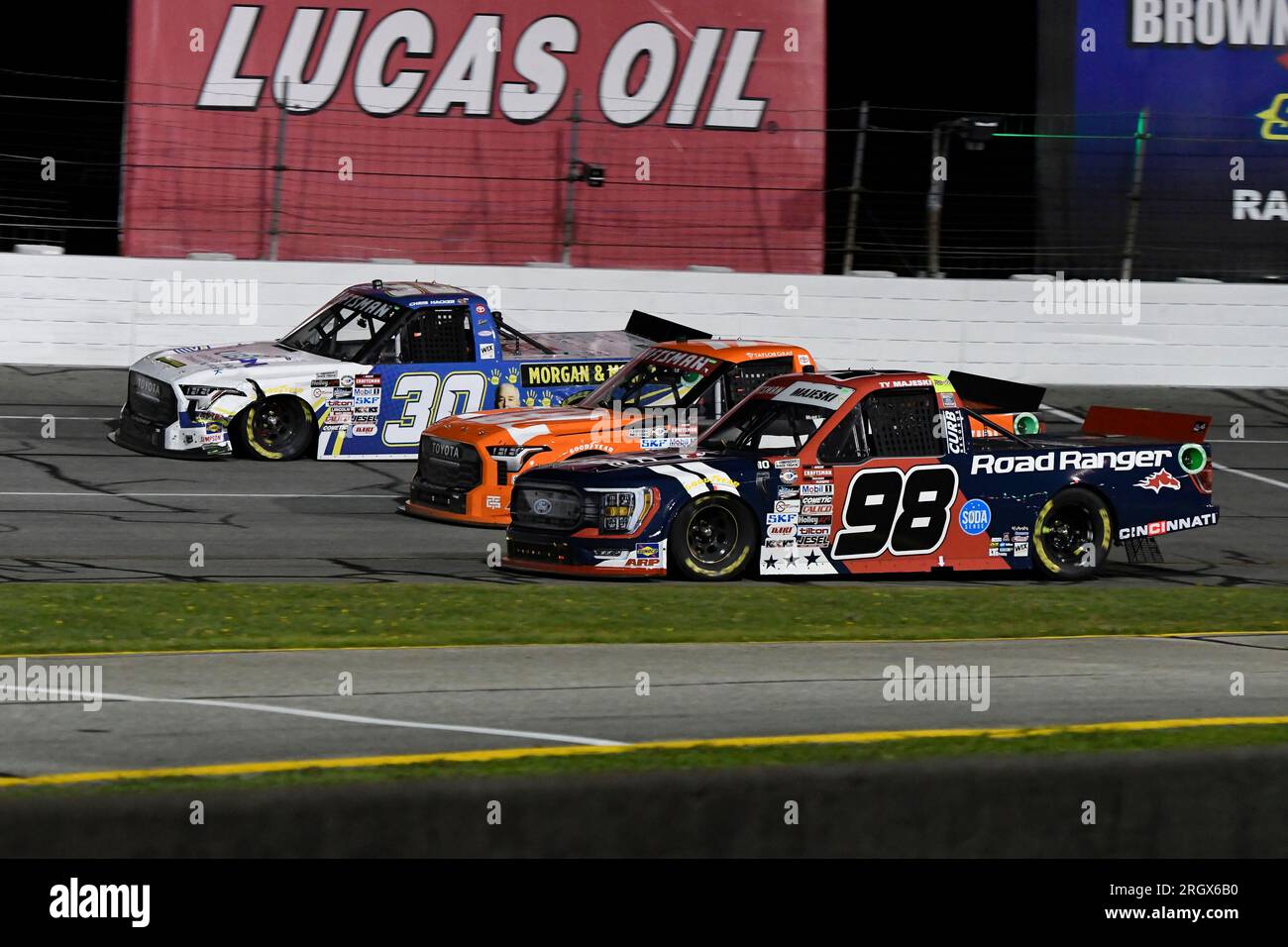 INDIANAPOLIS, IN - AUGUST 11: Race leader Ty Majeski (#98 ThorSport ...
