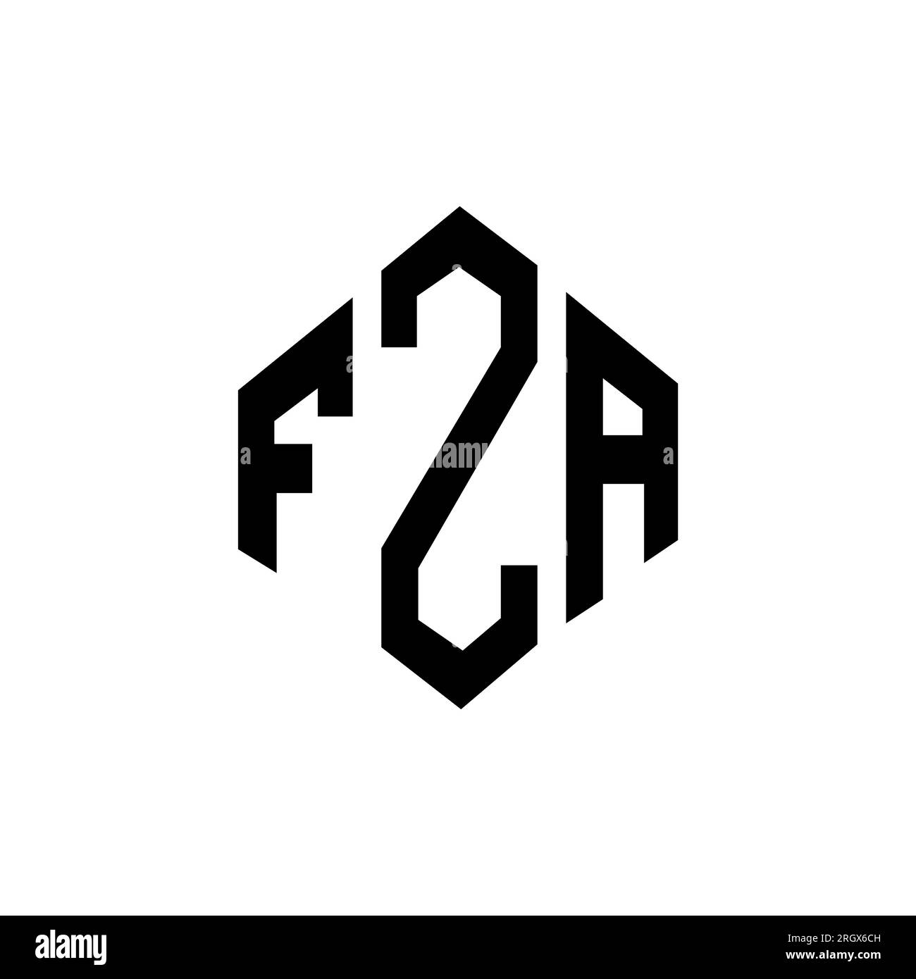 FZA letter logo design with polygon shape. FZA polygon and cube shape ...