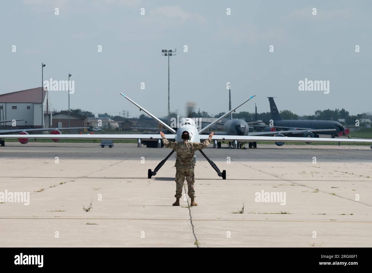 MQ-9 Reaper following its arrival at Niagara Falls Air Reserve Station ...