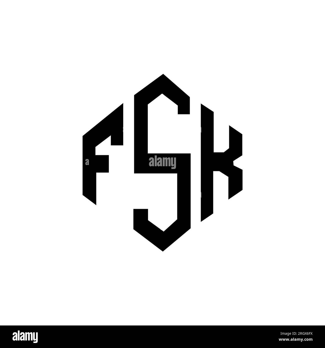 FSK letter logo design with polygon shape. FSK polygon and cube shape ...