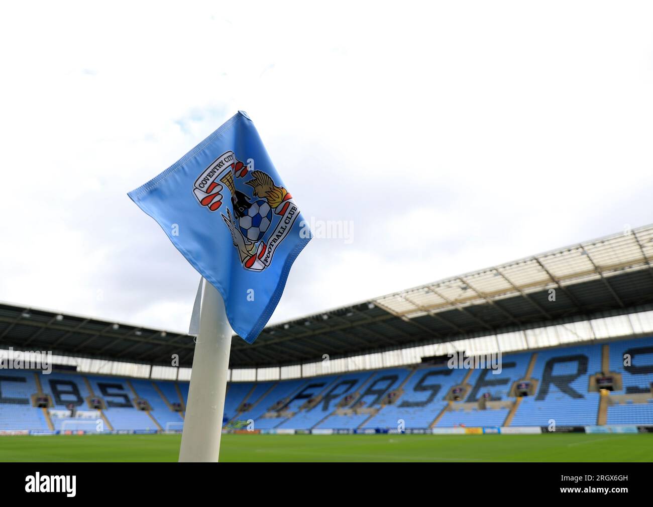 A general view of a corner flag ahead of the Sky Bet Championship match at the Coventry Building ...