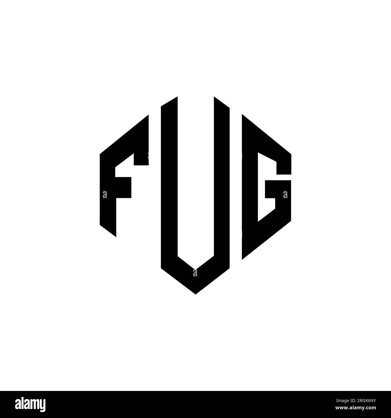 FUG letter logo design with polygon shape. FUG polygon and cube shape ...