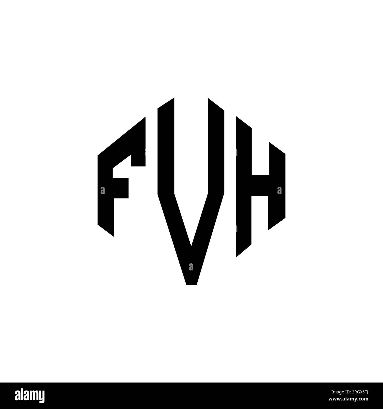 FVH letter logo design with polygon shape. FVH polygon and cube shape ...