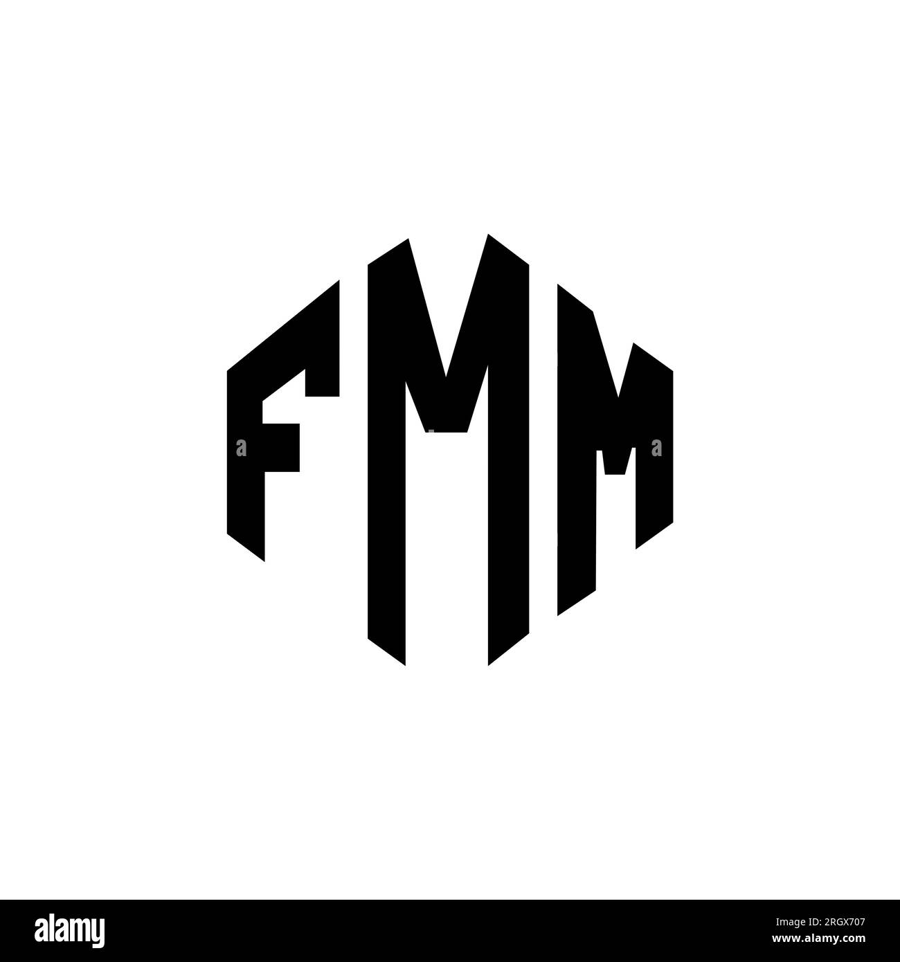 FMM letter logo design with polygon shape. FMM polygon and cube shape ...