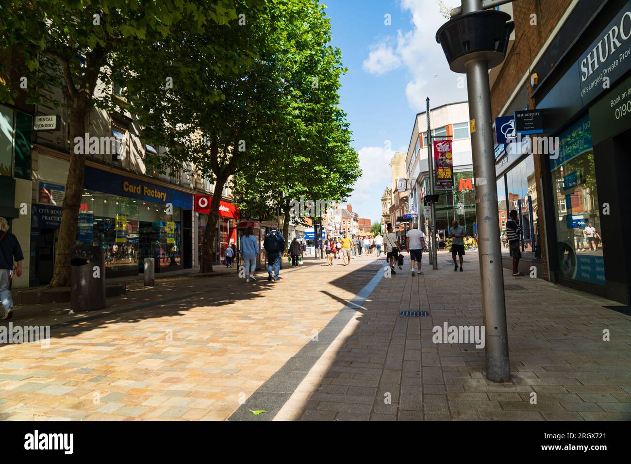 Wolverhampton, UK - August 11 2023: Shoppers on Dudley Street ...