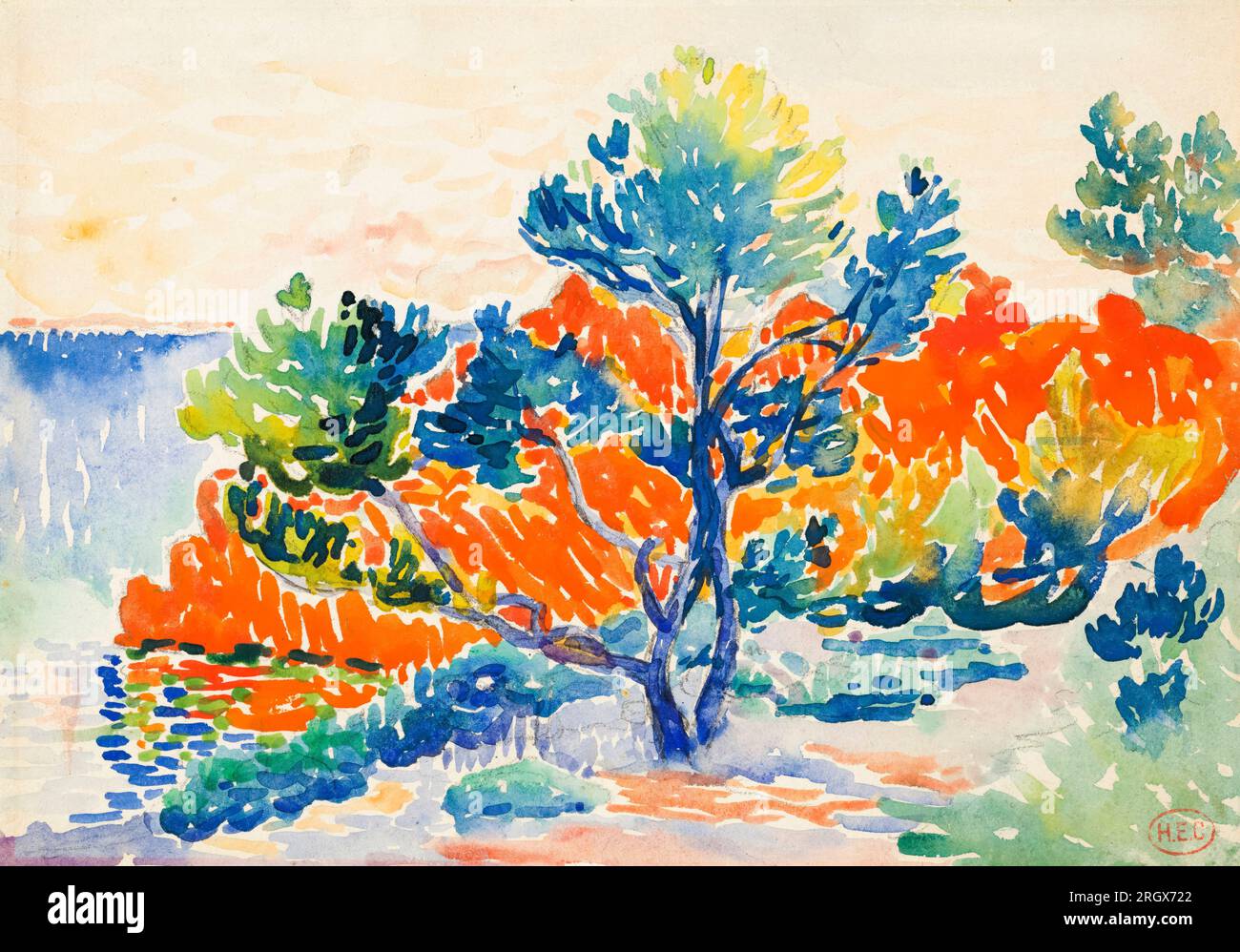 Henri Edmond Cross, Les Roches rouges à Agay, (The Red Rocks in Agay ...