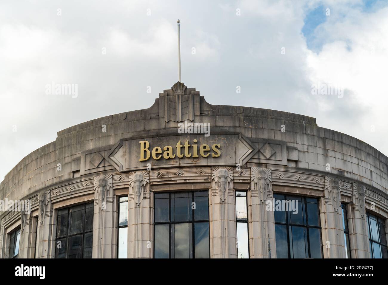 Wolverhampton, UK - August 11 2023: Signage of the famous Beatties ...