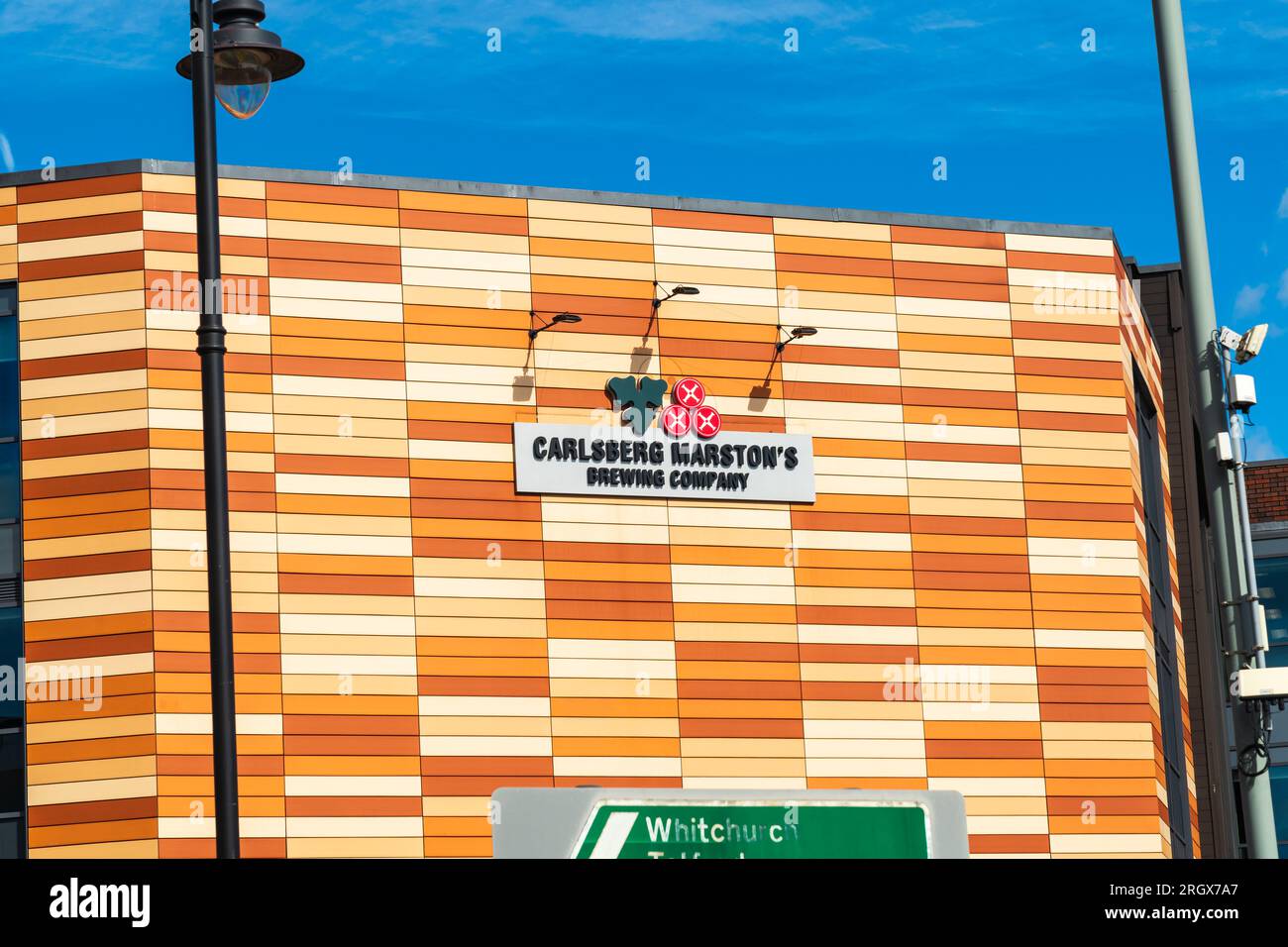 Wolverhampton, UK - August 11 2023: Signage of Carlsberg Marstons ...