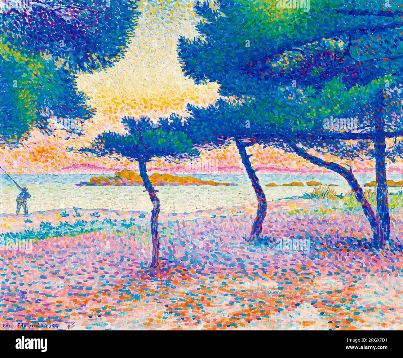 Henri Edmond Cross, landscape painting, La Plage De Saint-Clair, 1896 Stock Photo - Alamy