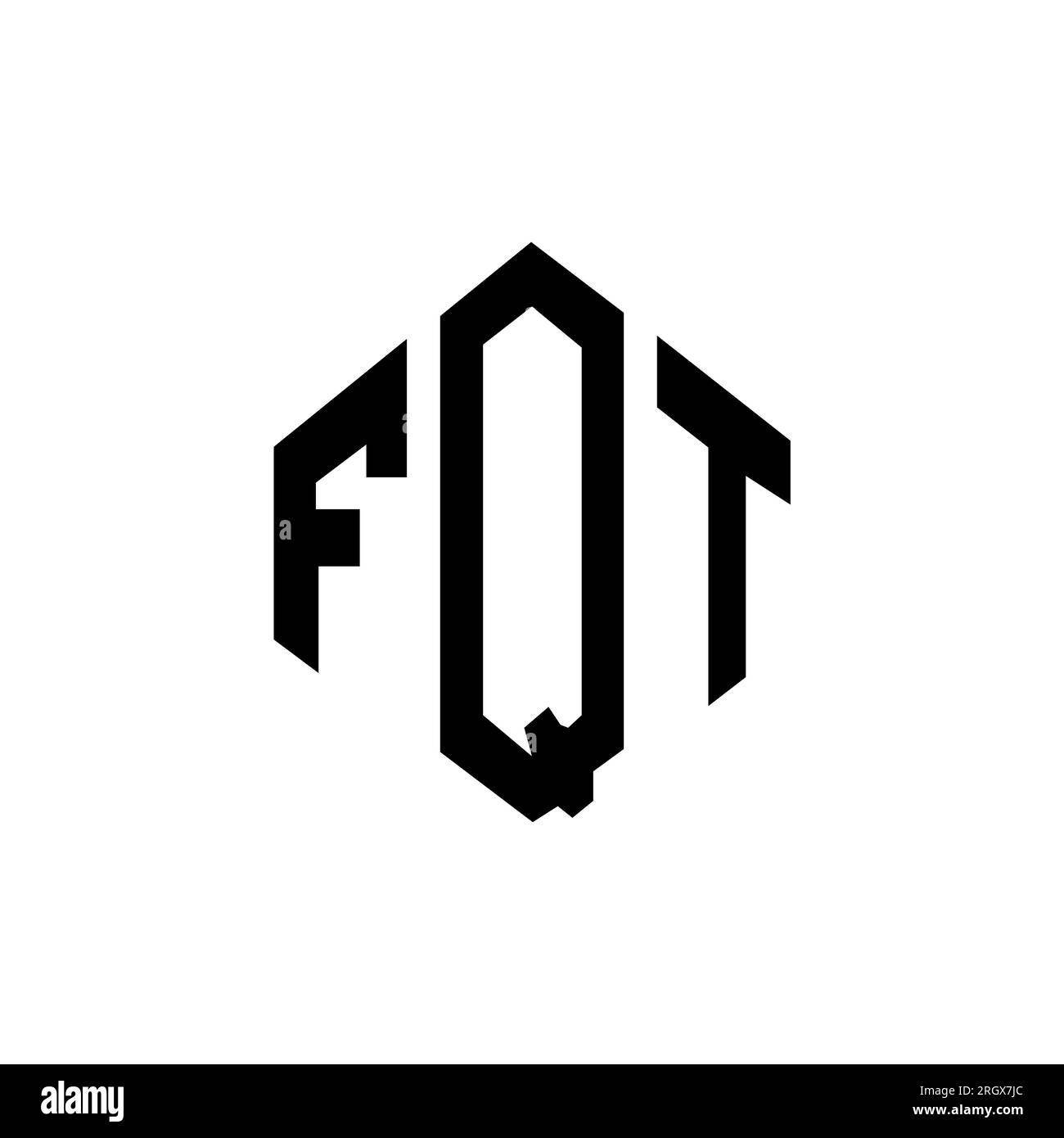 FQT letter logo design with polygon shape. FQT polygon and cube shape ...