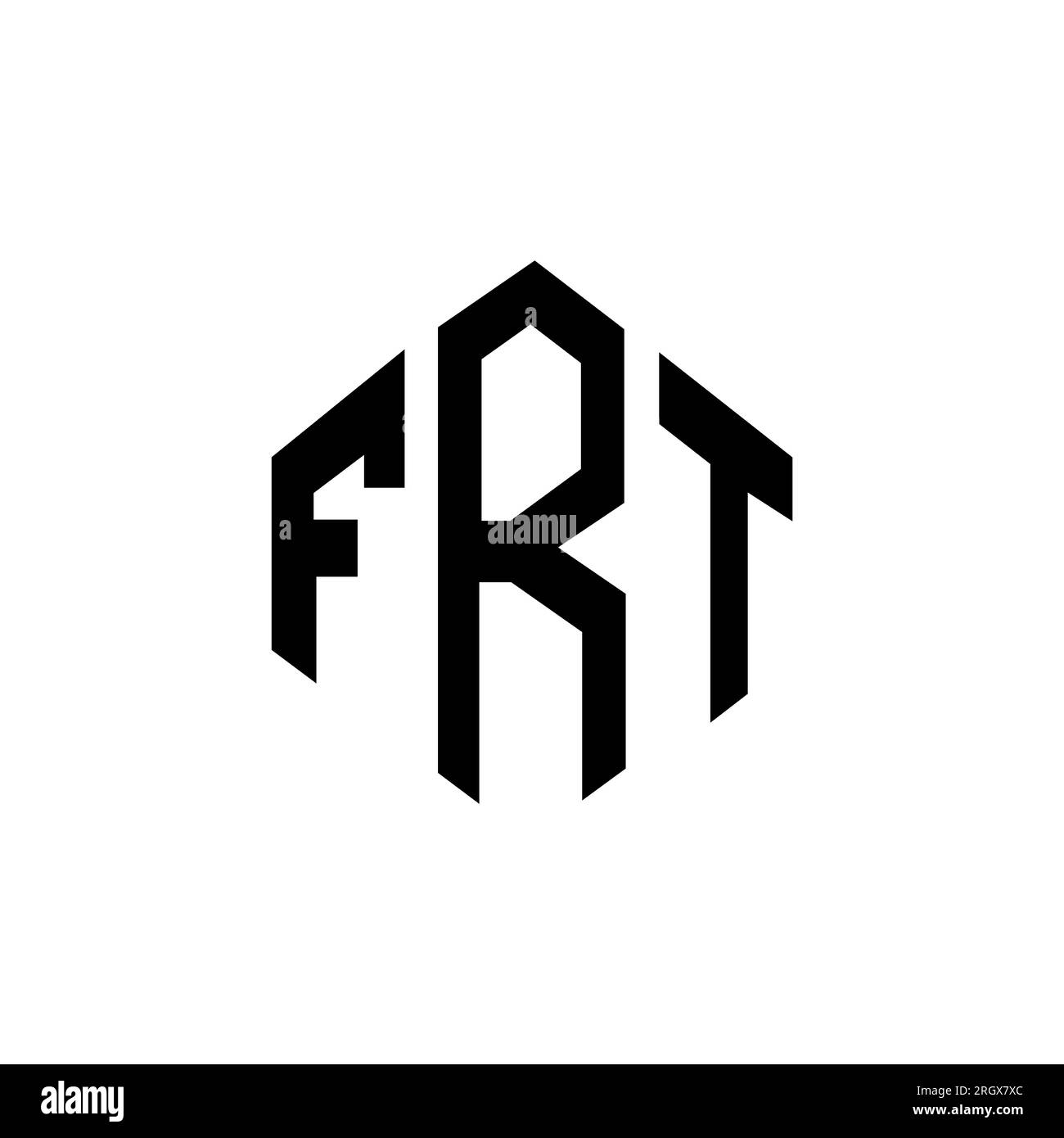 FRT letter logo design with polygon shape. FRT polygon and cube shape ...