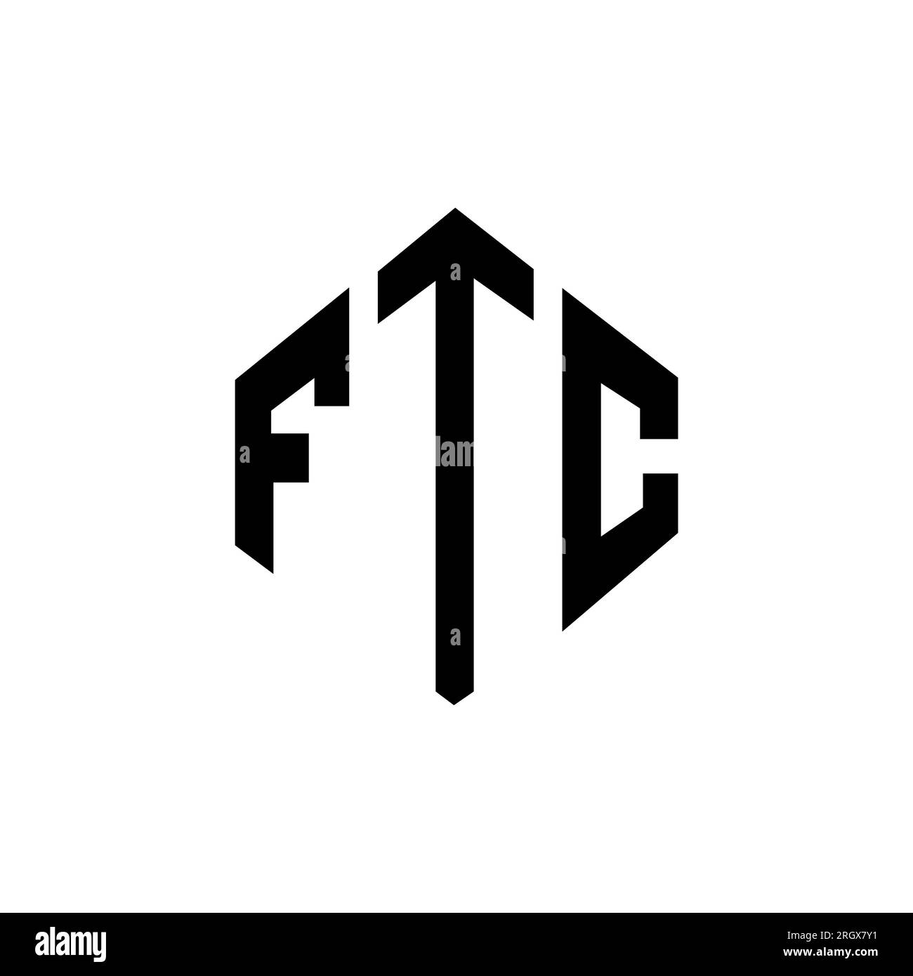 FTC letter logo design with polygon shape. FTC polygon and cube shape ...