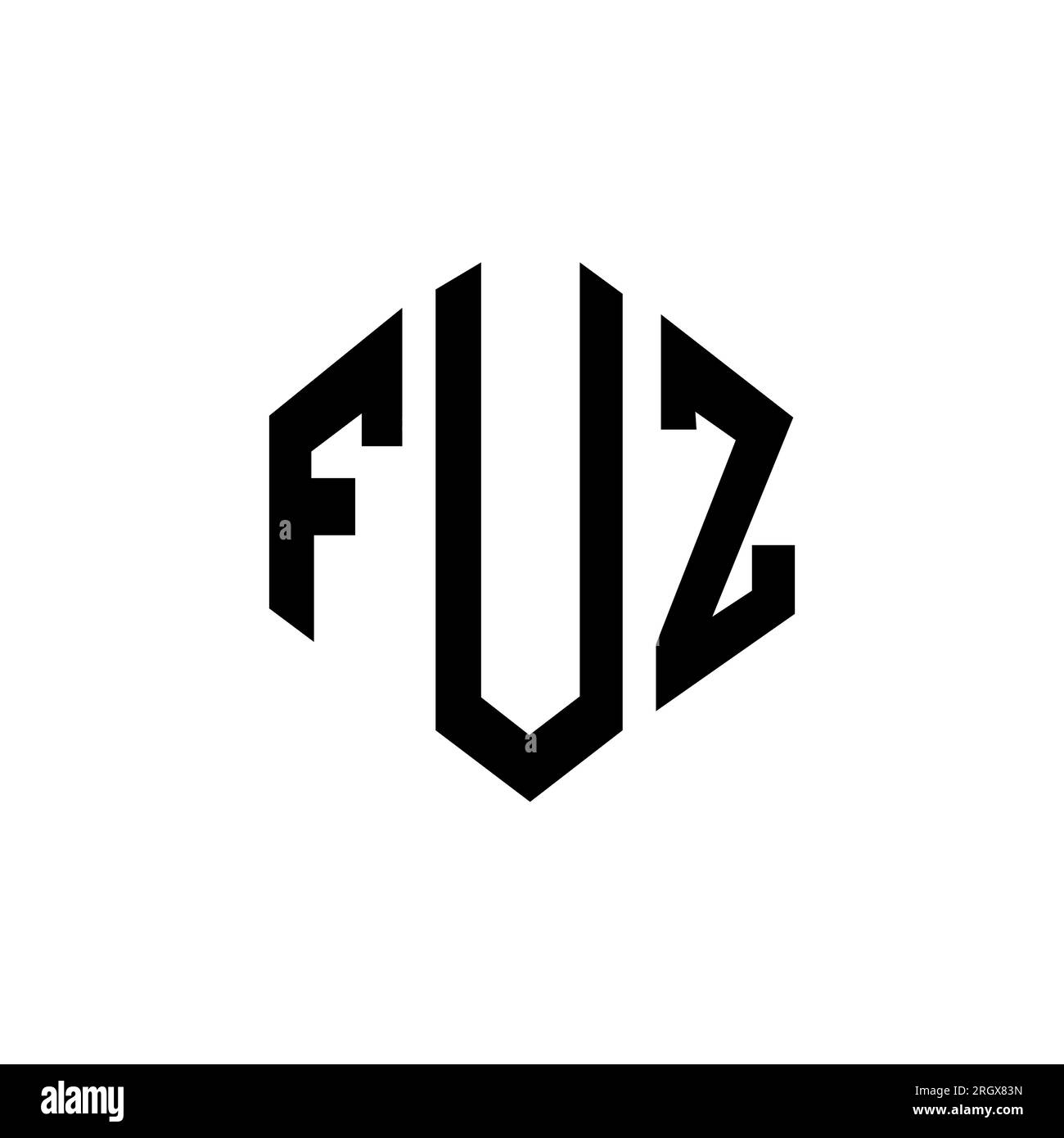FUZ letter logo design with polygon shape. FUZ polygon and cube shape ...