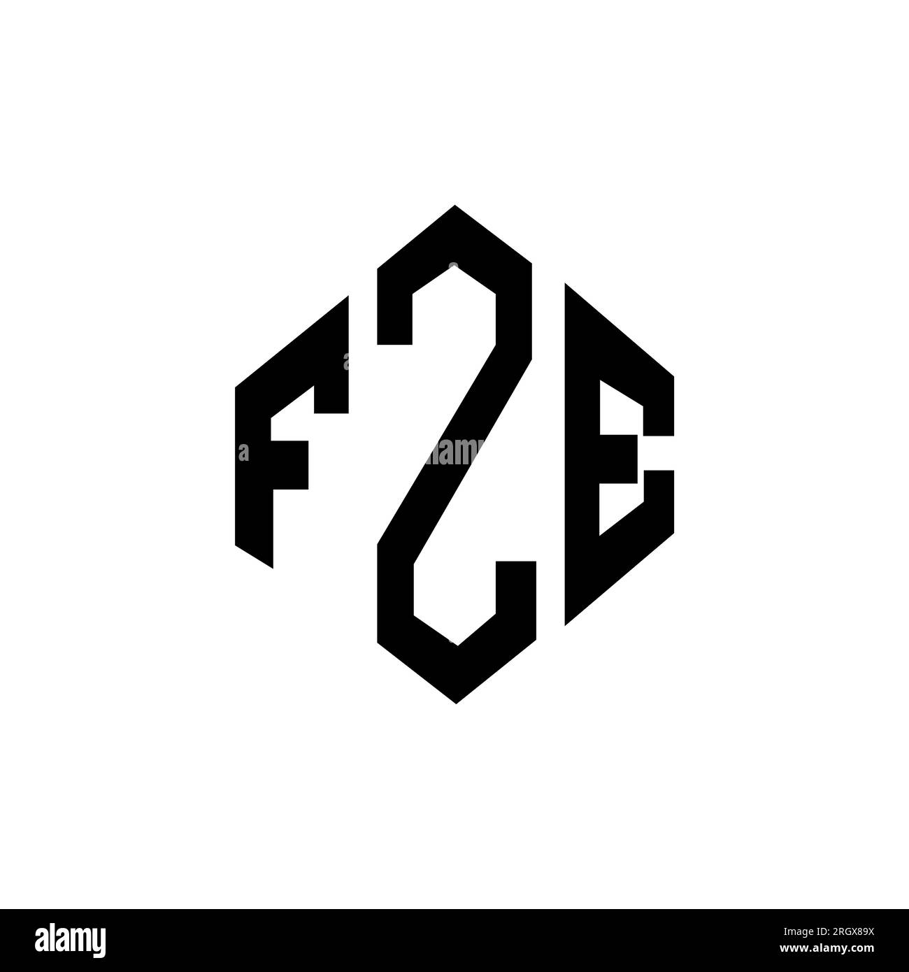 FZE letter logo design with polygon shape. FZE polygon and cube shape ...