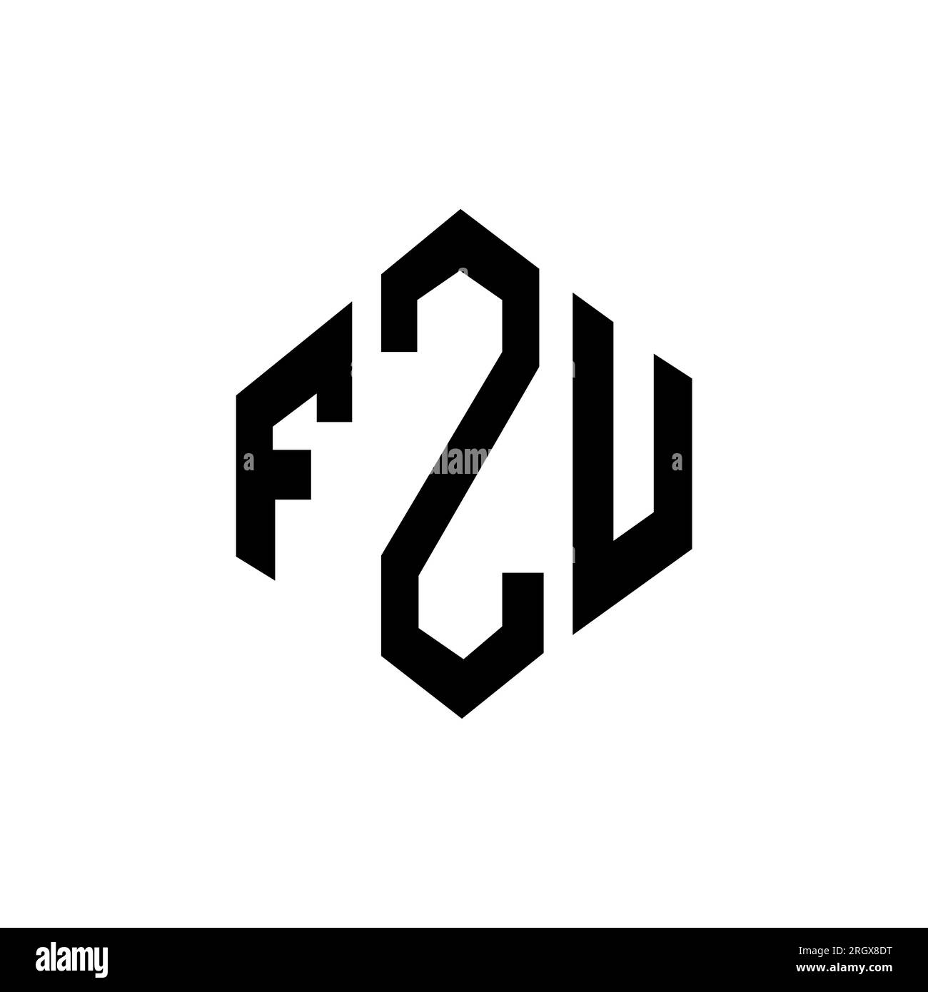 FZU letter logo design with polygon shape. FZU polygon and cube shape ...
