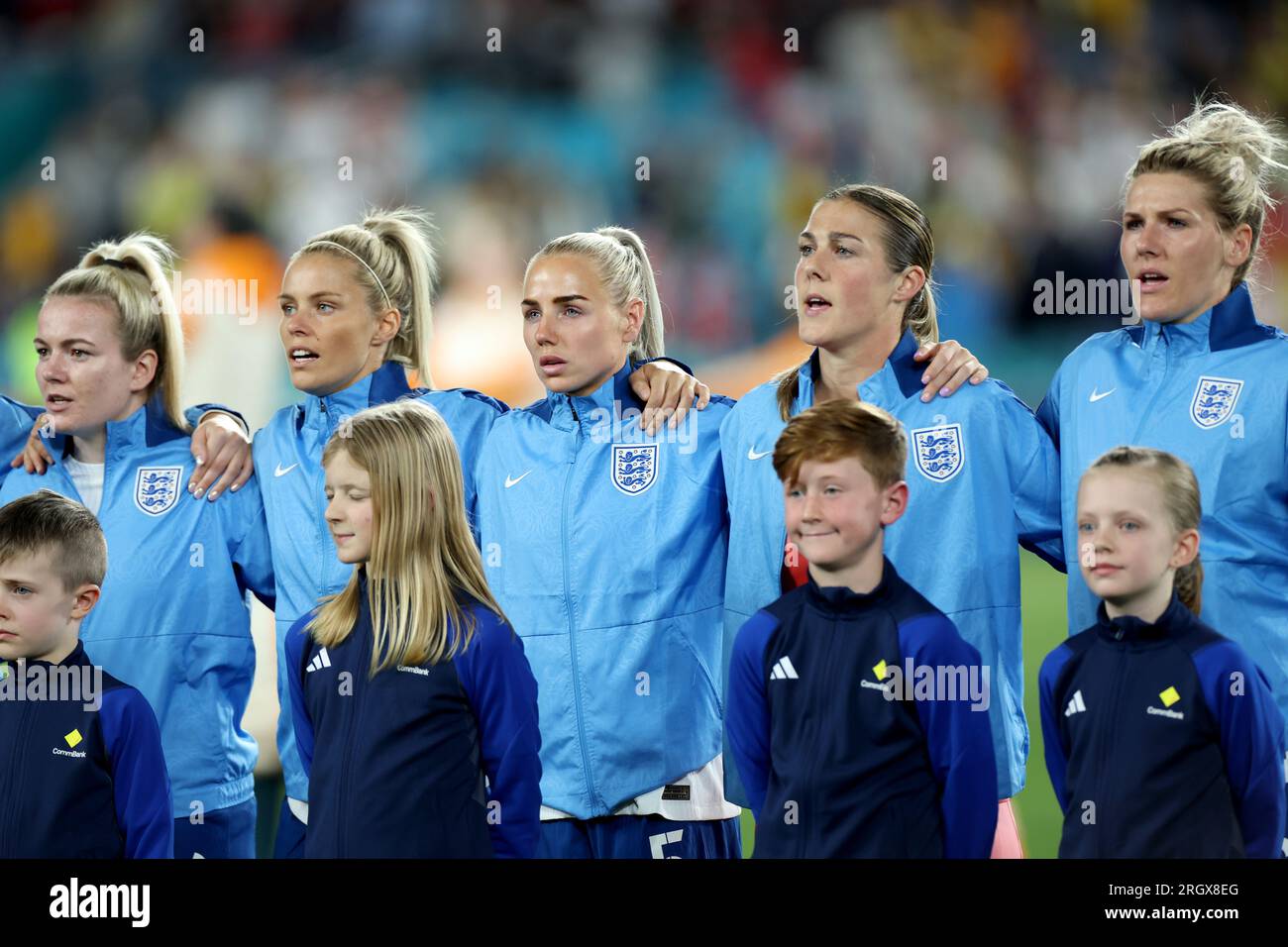 Left to right, England's Lauren Hemp, Rachel Daly, Alex Greenwood, Mary Earps and Millie Bright ...