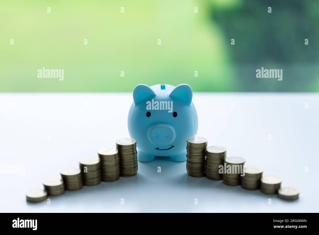 Stack coin with pig saving. a pile of coins, business, investment ...