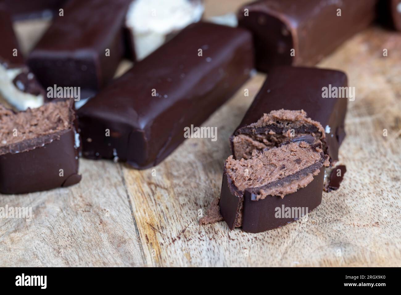 sweet cottage cheese in chocolate glaze, cake made of dairy product and ...