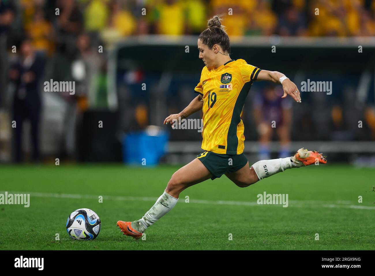 Katrina Gorry #19 of Australia takes a penalty during the FIFA Women's ...