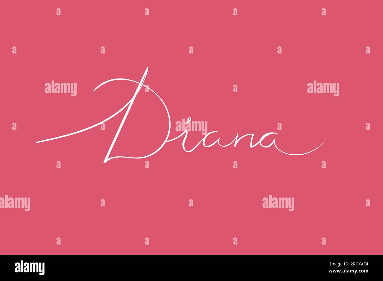 Female name Diana. Girl’s name Handwritten lettering calligraphy ...